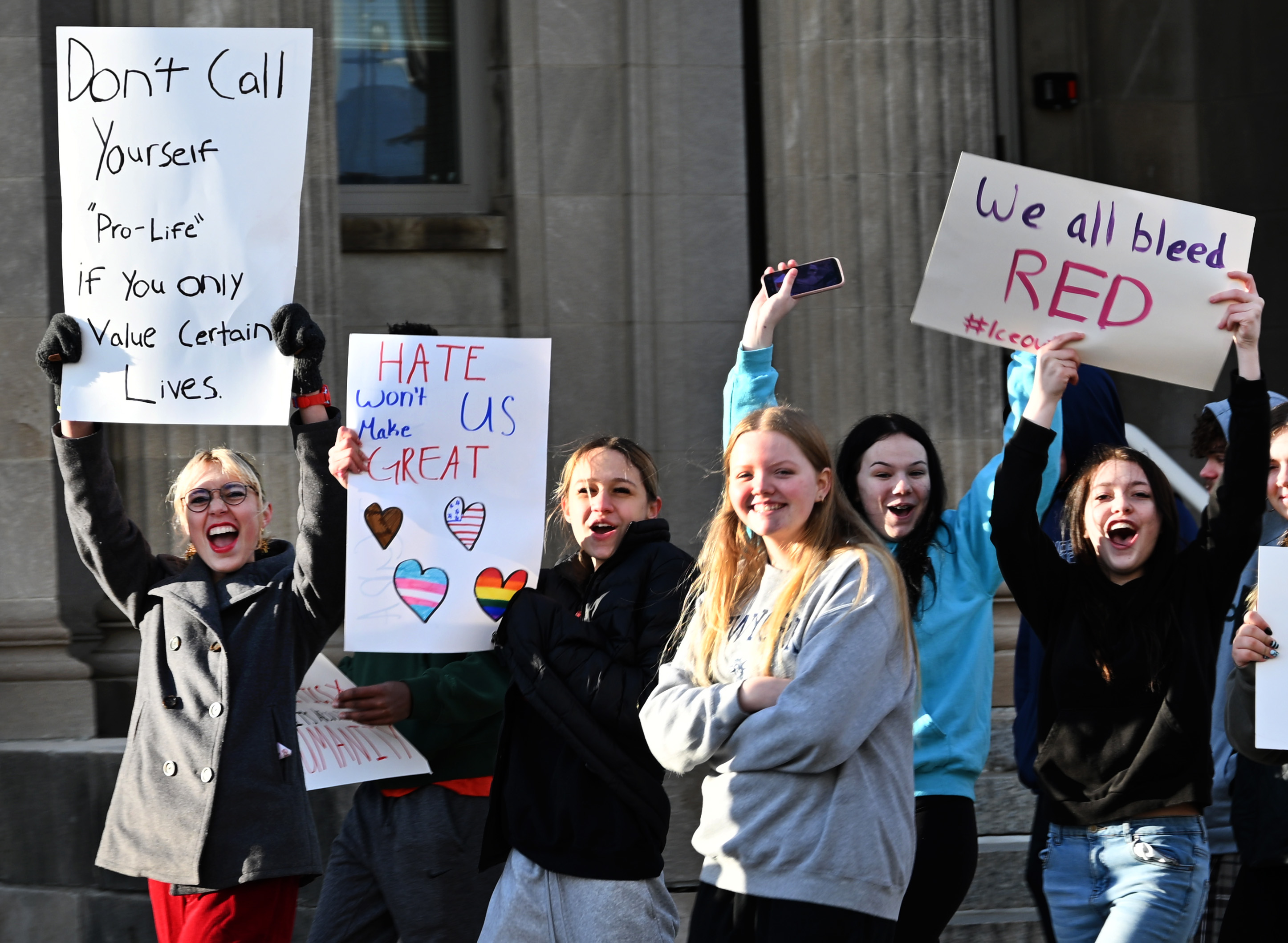 Newton High School students protest ICE in downtown demonstration